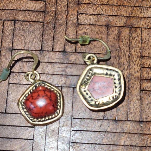 Studio Barse | Jewelry | Barse Faux Red Corral Gold Tone Earrings ...